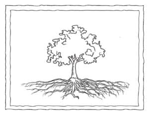 Tree with roots coloring | First Presbyterian Church of San Bernardino